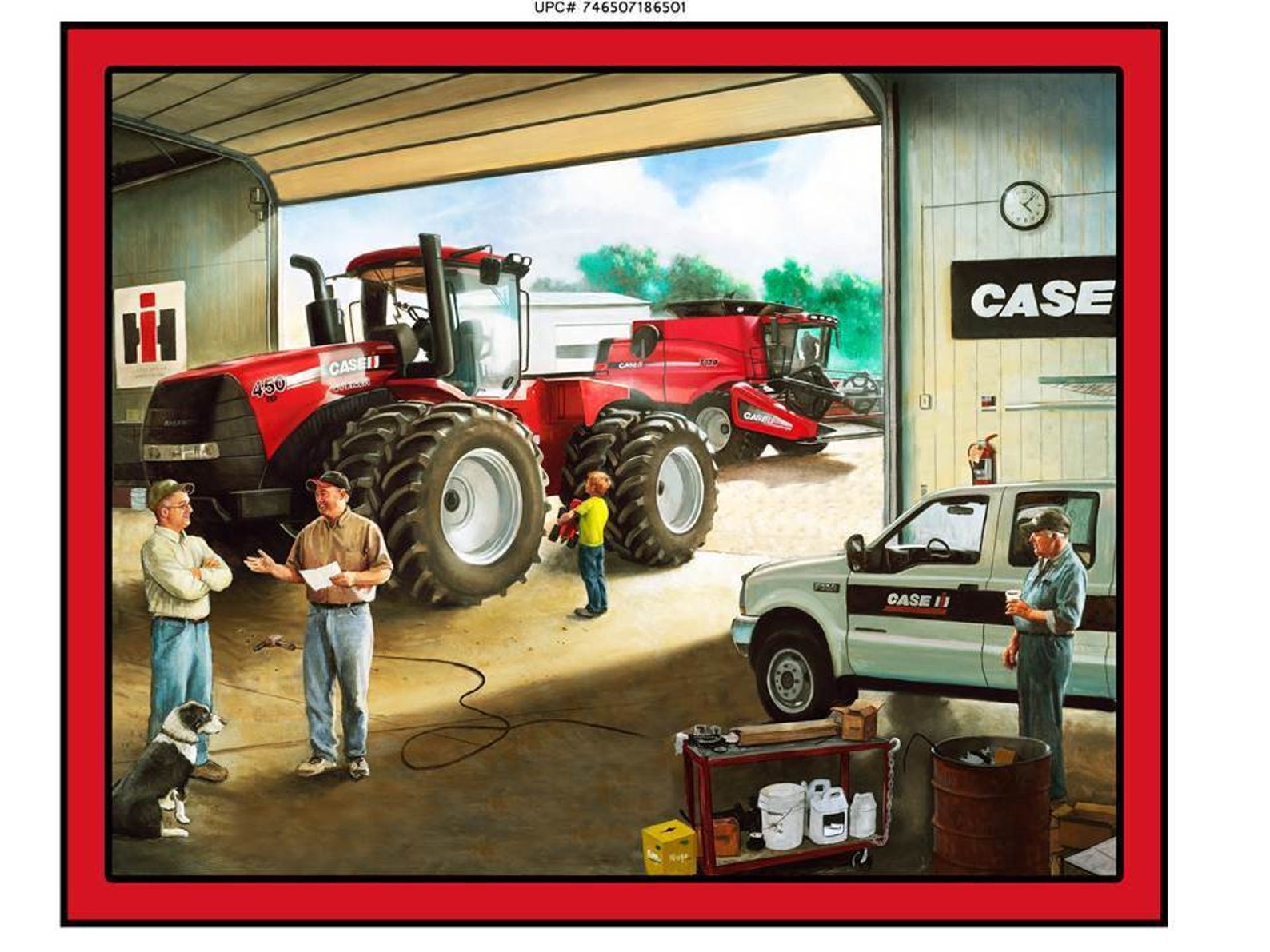 RARE Case IH Fabric Panel 43"x36", Garage Case IH Fabric, Red Tractor ...