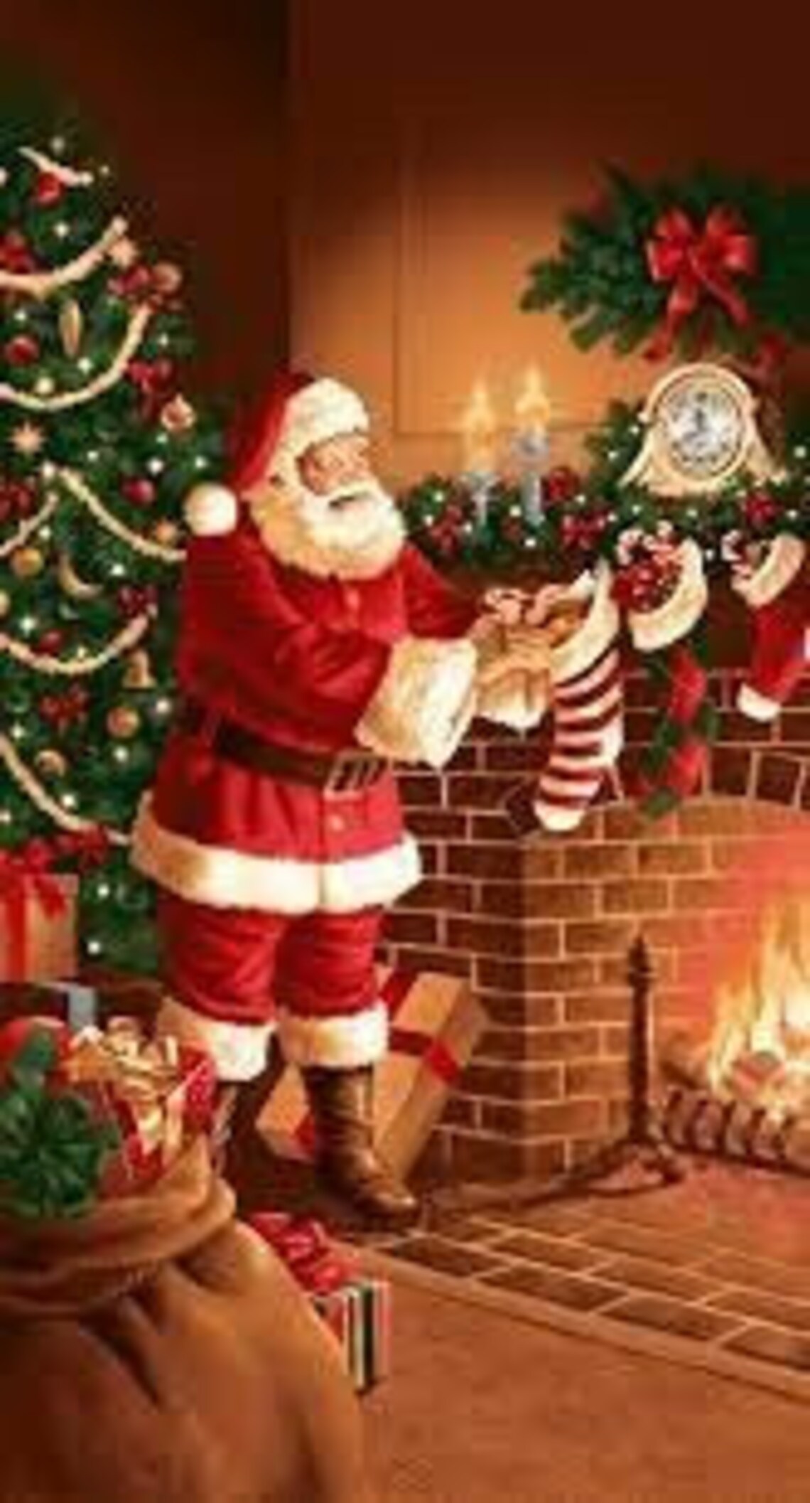 Good Tiding Fabric Panel 24x43, Santa Christmas Fabric Panel, RJR ...