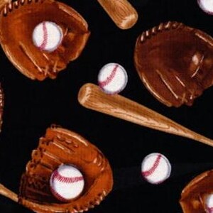 Baseball Fabric 1/2 Yard, C4122 Baseball Bat Ball Fabric by Timeless ...