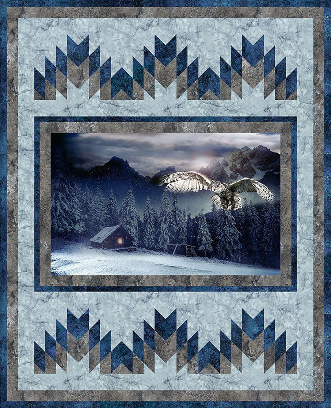 Mystic Owl Quilt Kit, Hoffman Fabrics, Winter Log Cabin (60”x73") - Etsy