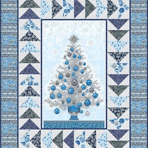 Quilt Kit Christmas Tree Silver/blue Metallic 53"x69" , Holiday ...