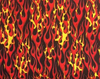 Fire Flame Faces Fabric Funky Flames by Amber Morgan Fire Flames Kawaii ...