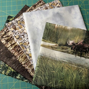 Quilt Kit 60"x72", Moose Lake, Northcott Fabrics, Quilt Forest Trees ...