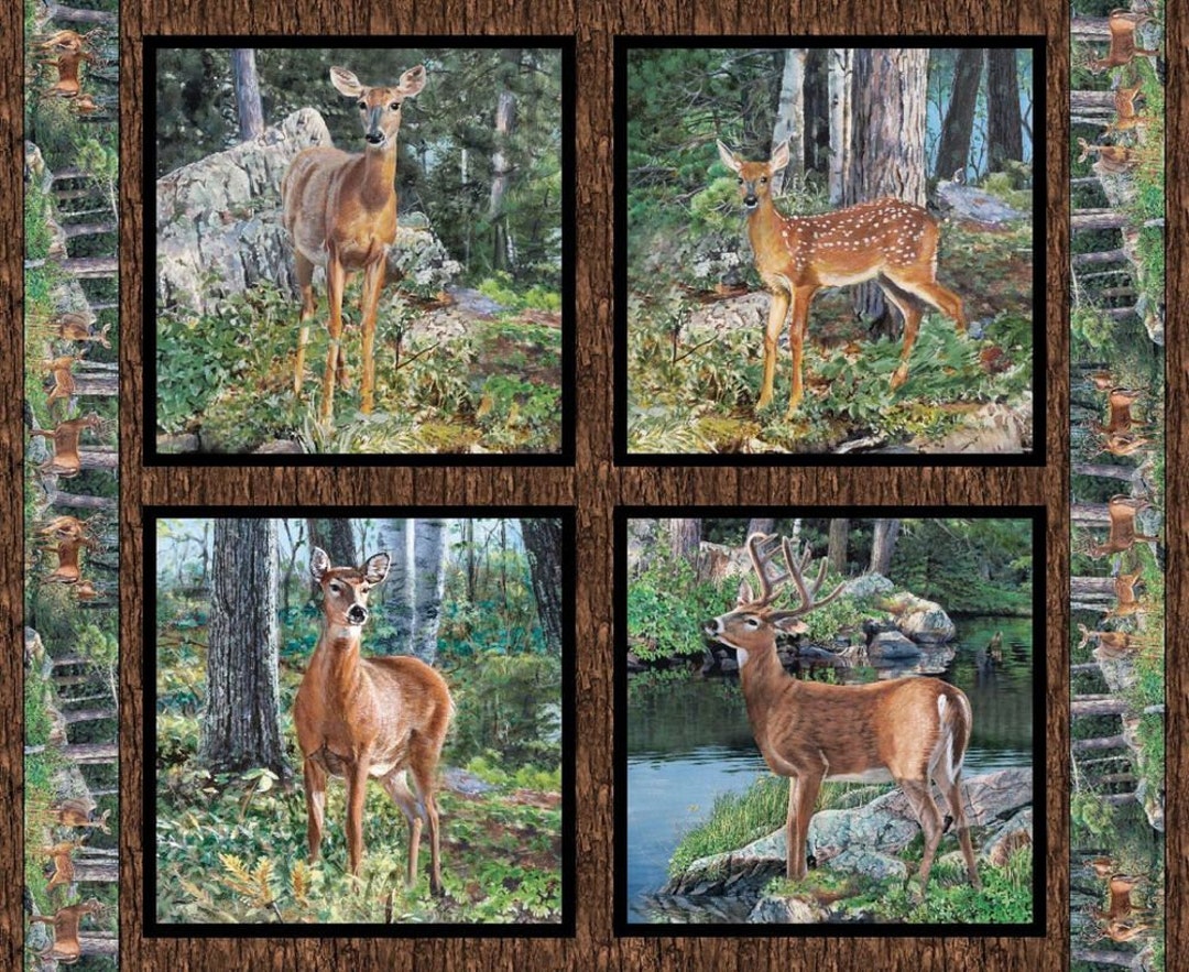 Deer Pillow Panel 43"x36", Cradle Rock by Springs, 4 Pictures on a ...