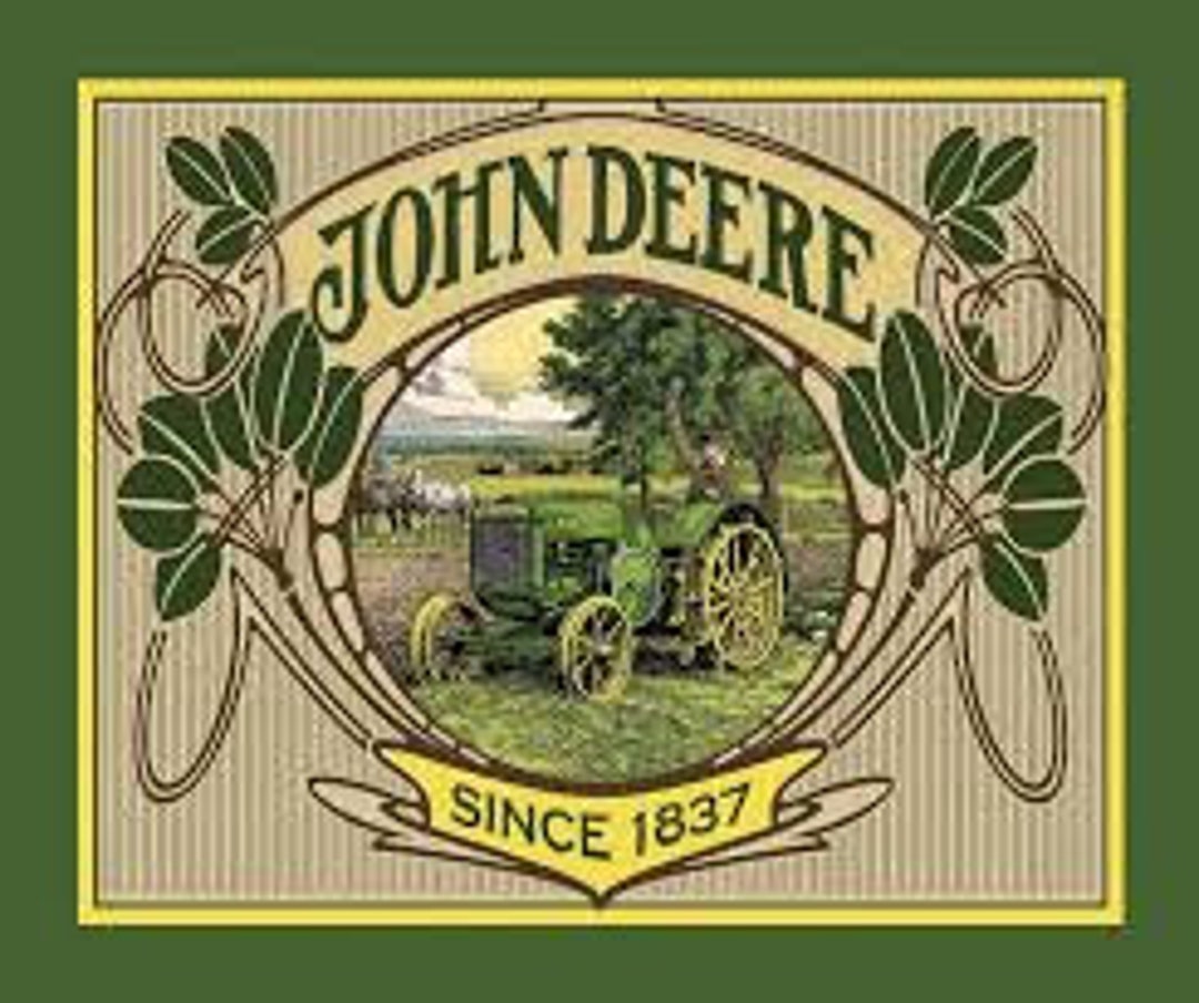 RARE John Deere Fabric Panel 44" X 36", Springs Creative Fabric ...