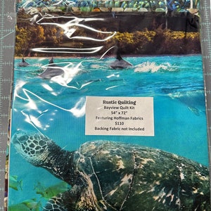 Turtle Quilt Kit 54"x72", Fabrics by Hoffman, Ocean Turtle Gifts Bed ...