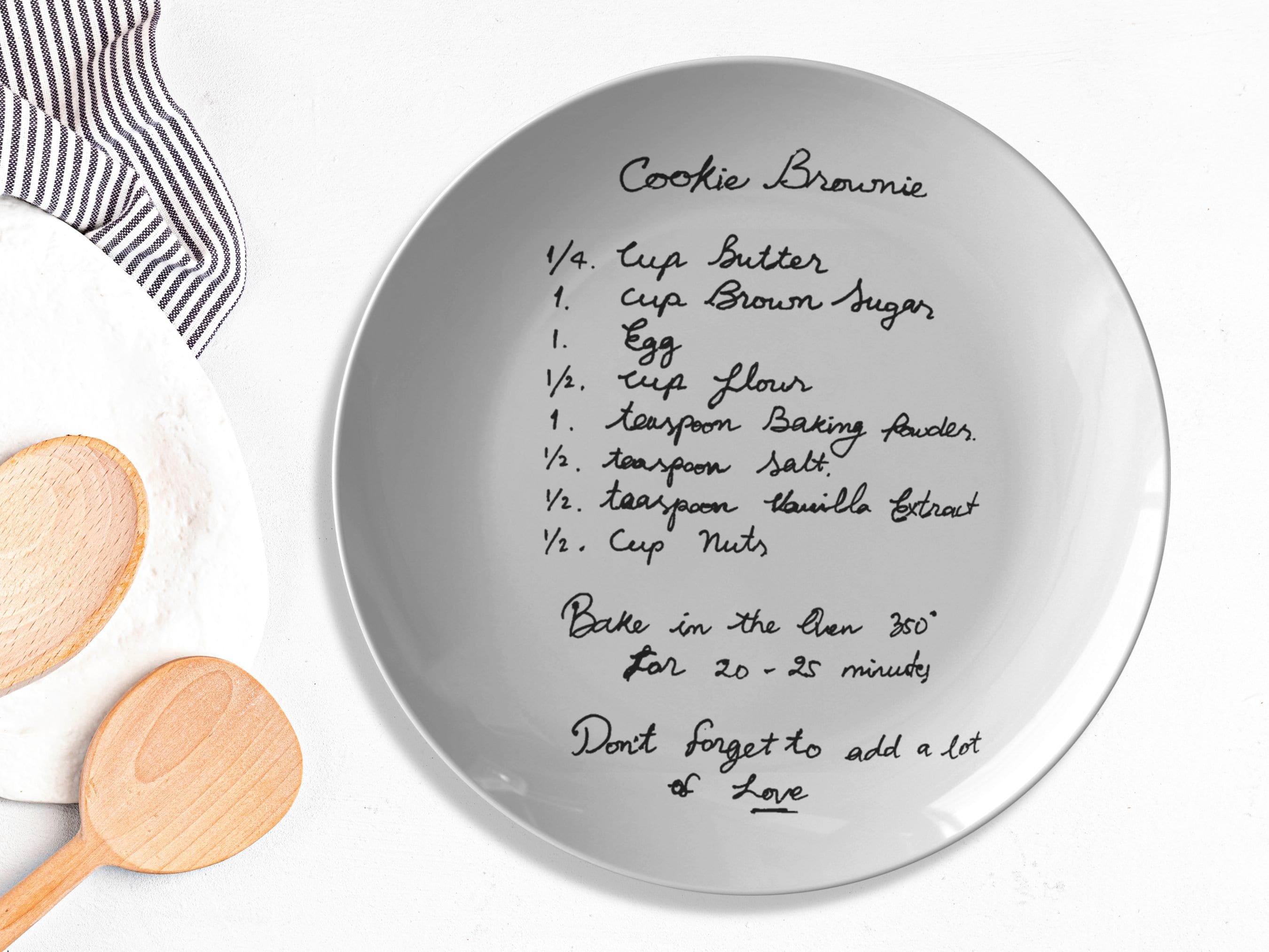 Handwritten Recipe on a Plate, Personalized Plate Gift With Photo and ...