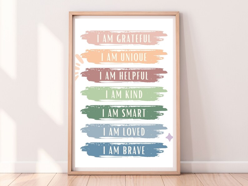Positive Affirmation Printable for Kids, Teens, Students, Kids ...