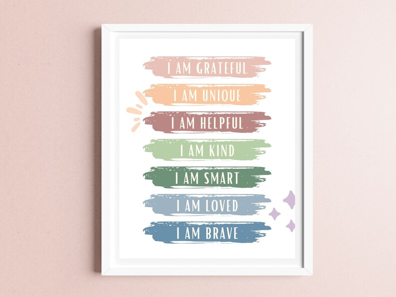 Positive Affirmation Printable for Kids, Teens, Students, Kids ...