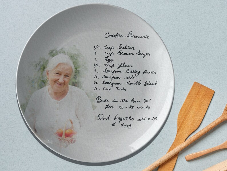 Grandma Handwritten Recipe Plate Gift, Family Recipe on a Plate ...
