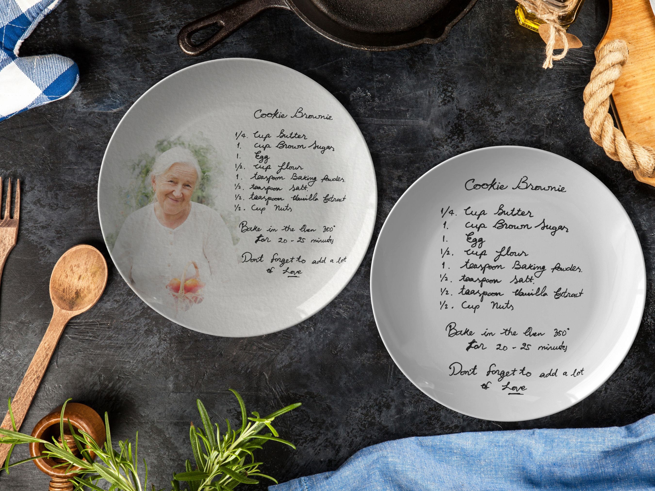 Grandma Handwritten Recipe Plate Gift, Family Recipe on a Plate ...