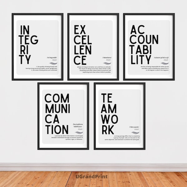 Core Values Poster - Etsy