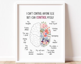 Things I Can and Cannot Control Poster, Wall Art Print, Therapy Office ...