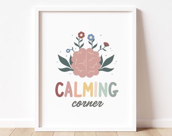 Calming Corner Poster, Classroom Decor Printable, Mental Health Poster ...