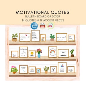 Motivational Quotes Bulletin Board Kit: Classroom Decor (editable ...