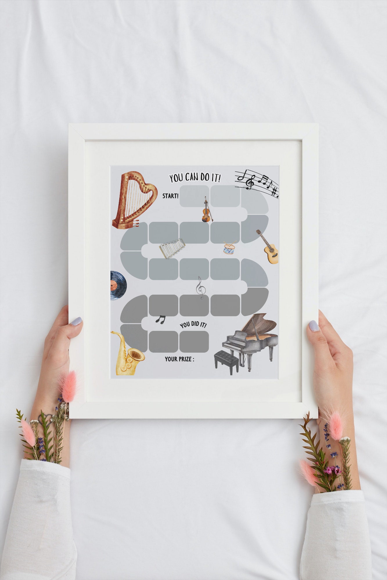 Music Reward Chart for Kids Printable Behavior Chore and Practice ...