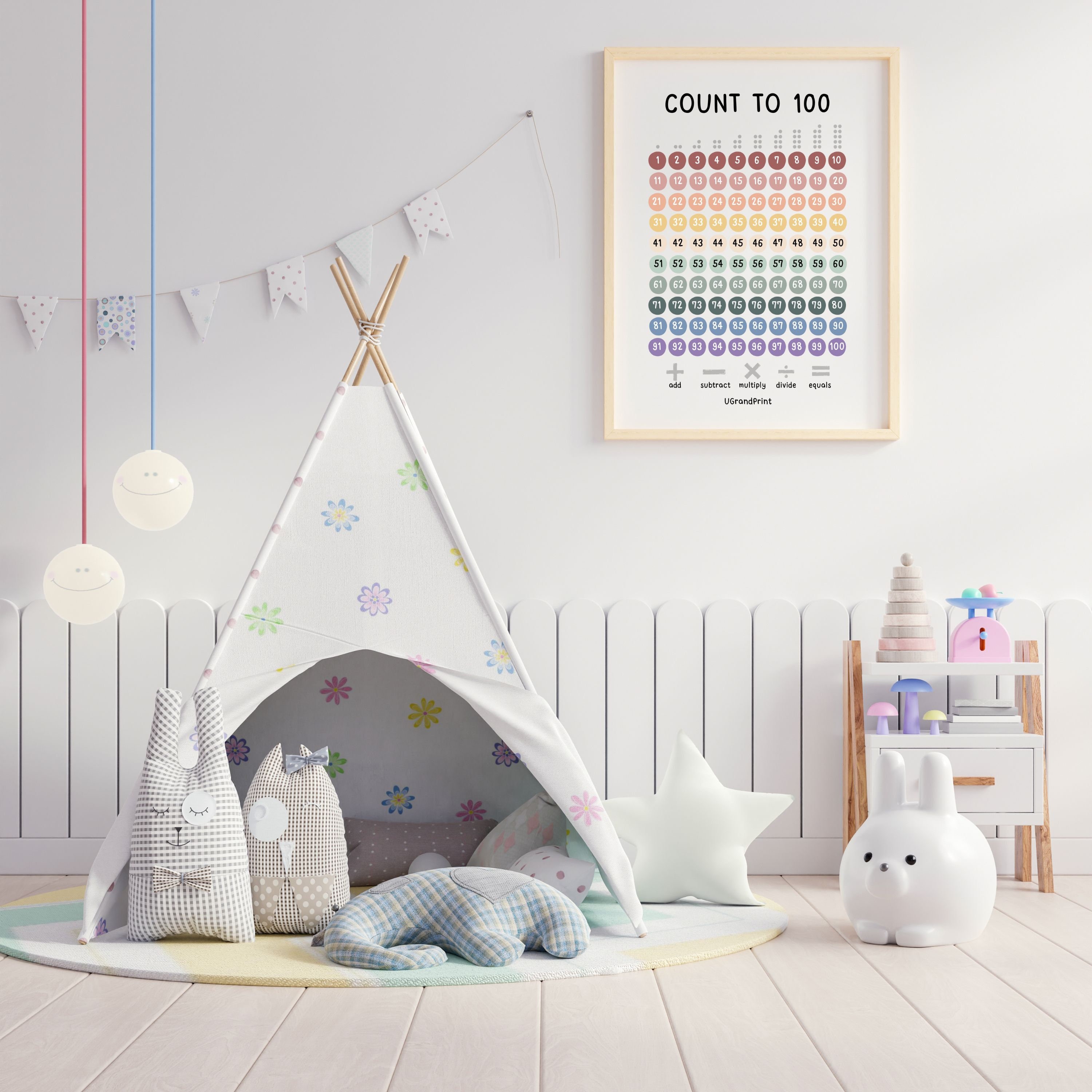 Hundred Number Chart Earth Tones Count to 100 Number Chart - Etsy