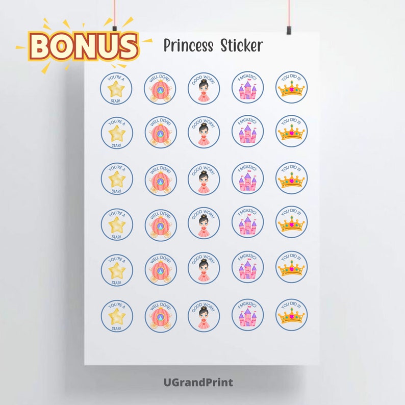 Girls Princess Reward Chart Printable Castle Behavior and Chore ...