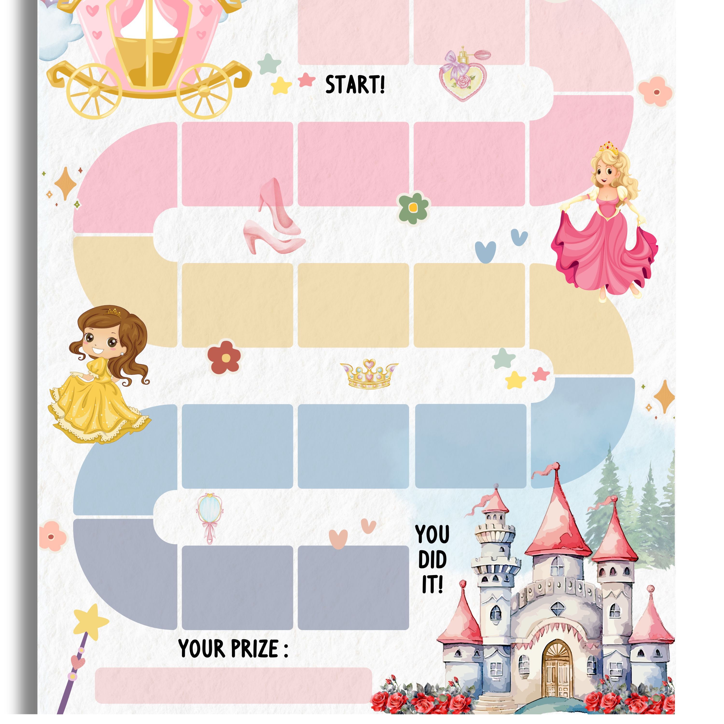 Girls Princess Reward Chart Printable Castle Behavior and Chore ...