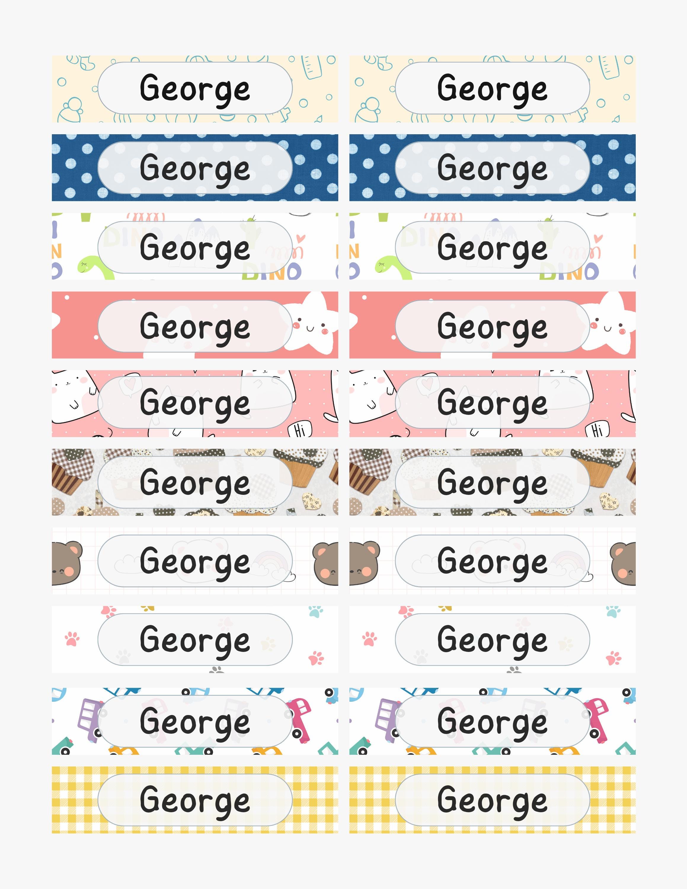 Etiquetas editables de útiles escolares Etiquetas de nombres para ...