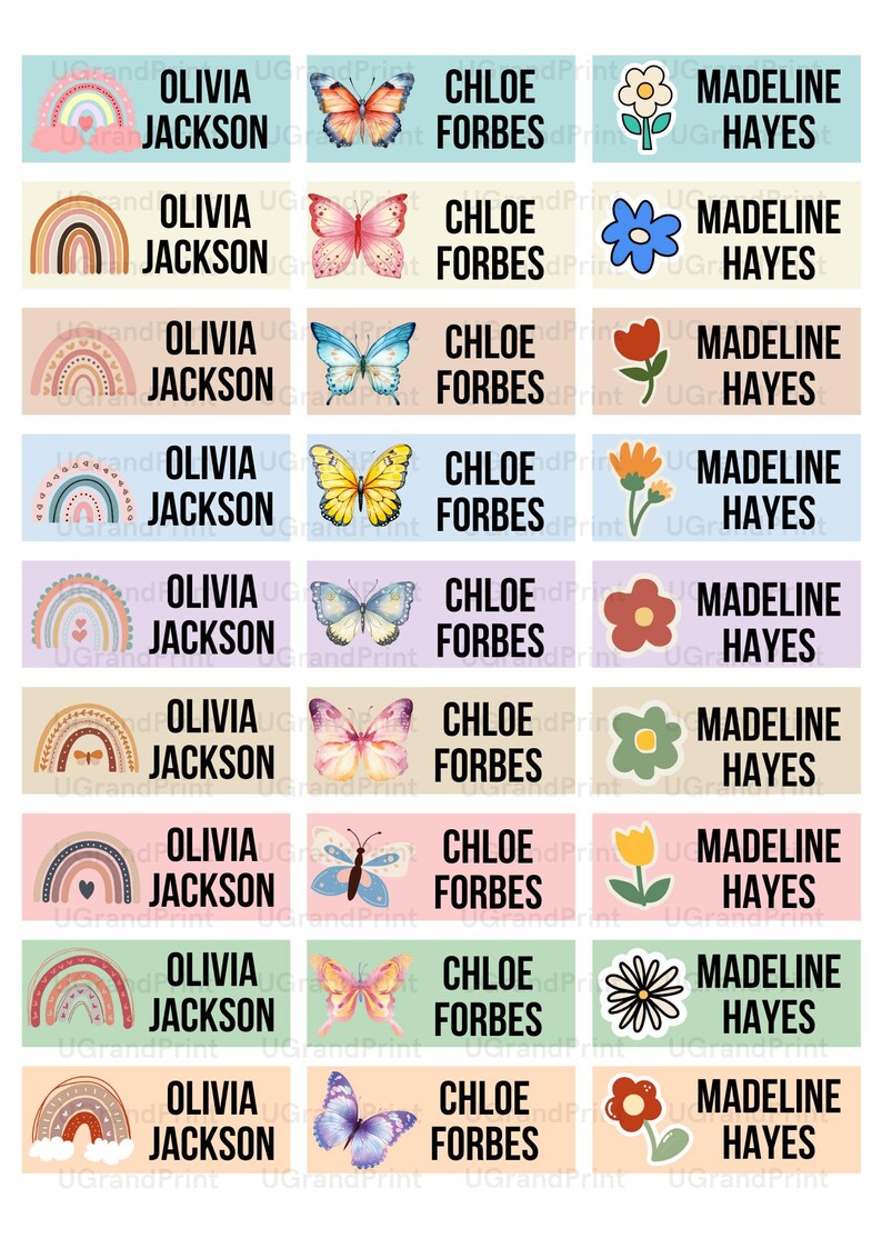 Editable School Supply Labels: Personalized Name Tags (canva Template ...