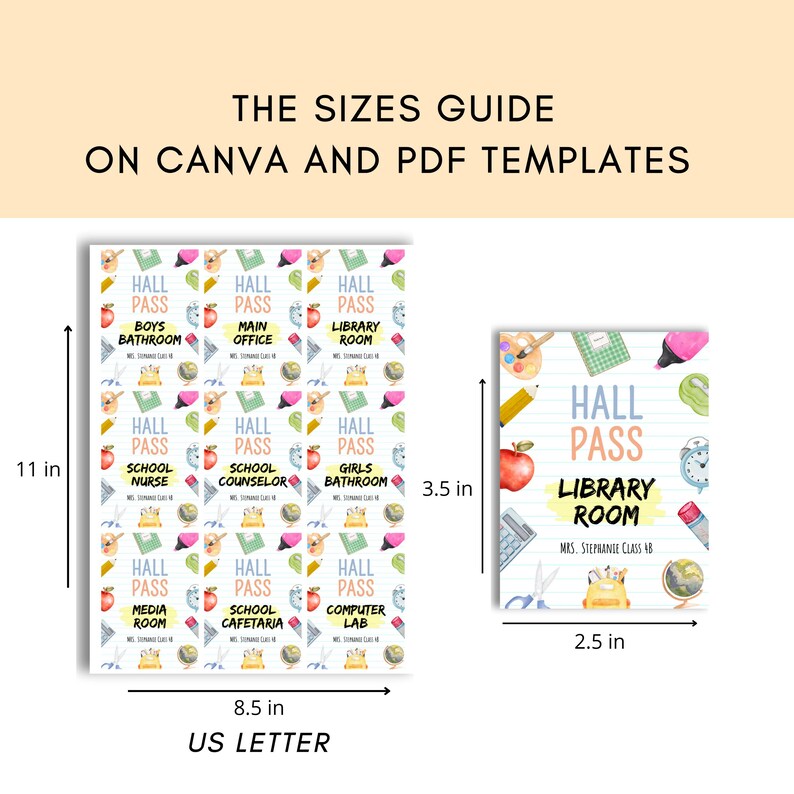 Printable Classroom Hall Pass Cards for Students Editable Hall Passes ...