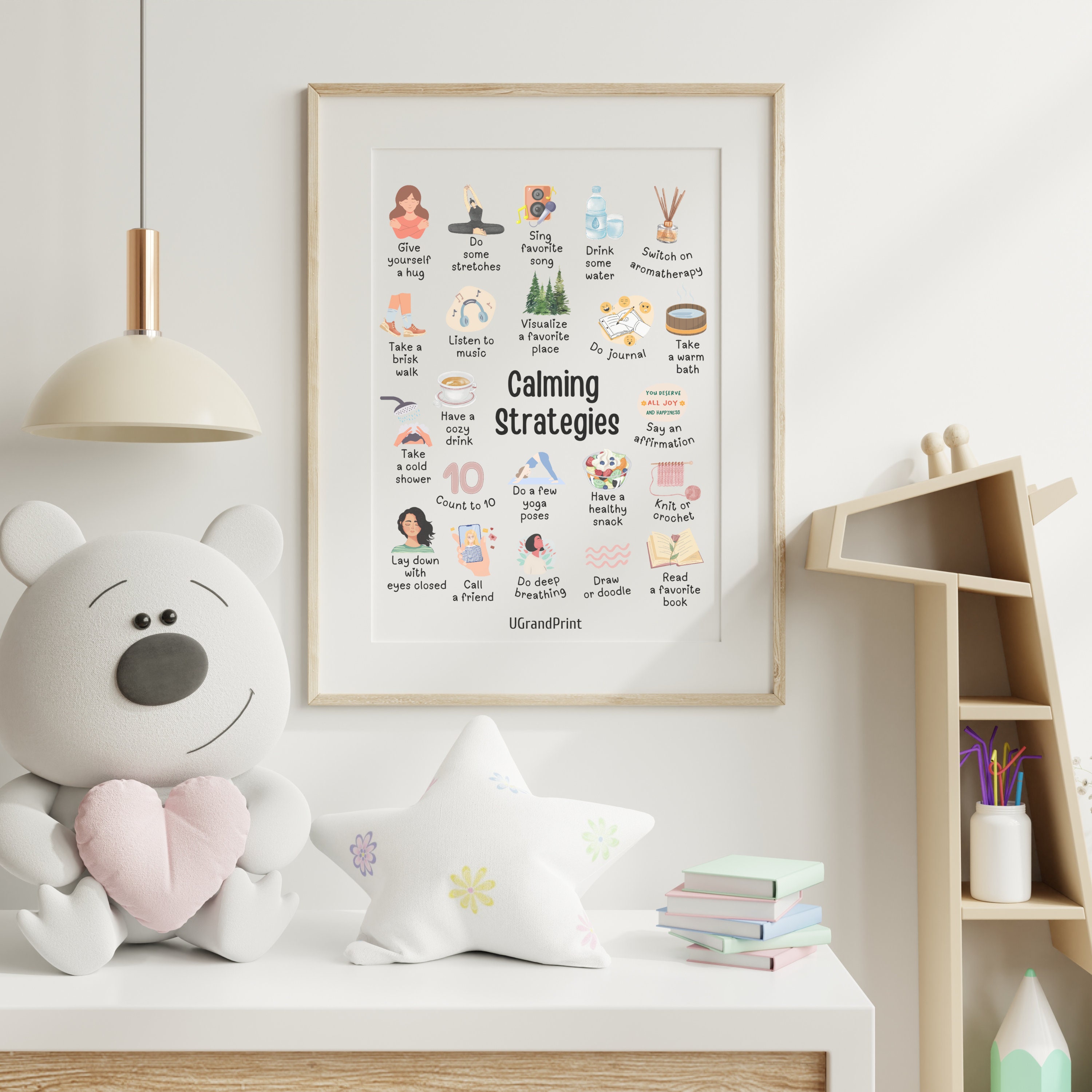 Calming Strategies Poster Emotional Regulation Calming Corner - Etsy