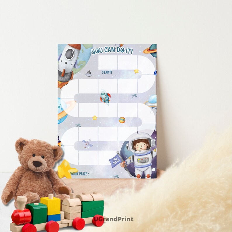 Outer Space Reward Chart: Kids Chore & Behavior Tracker (digital ...