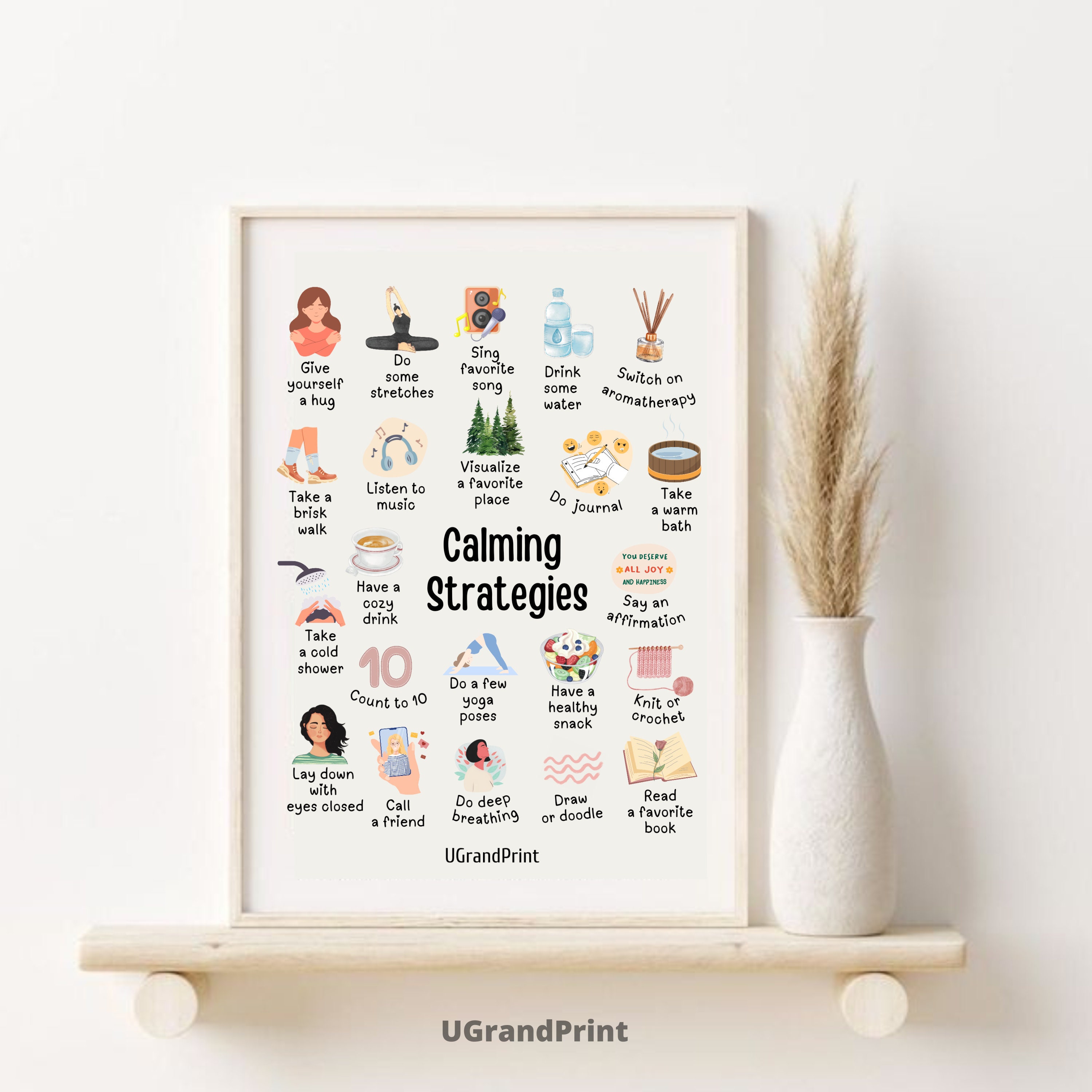Calming Strategies Poster Emotional Regulation Calming Corner - Etsy