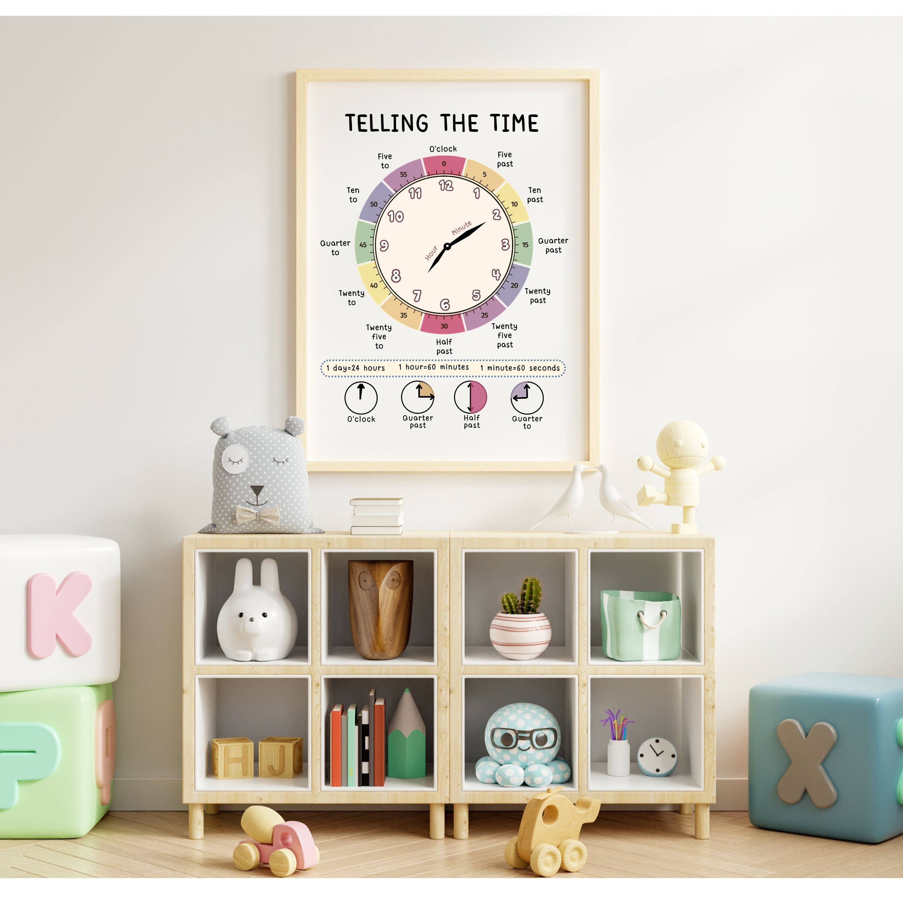 Printable Clock Telling the Time Educational Print for Kids Learn ...