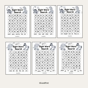 10 Sight Word Search Worksheets Printable Kindergarten Activities ...