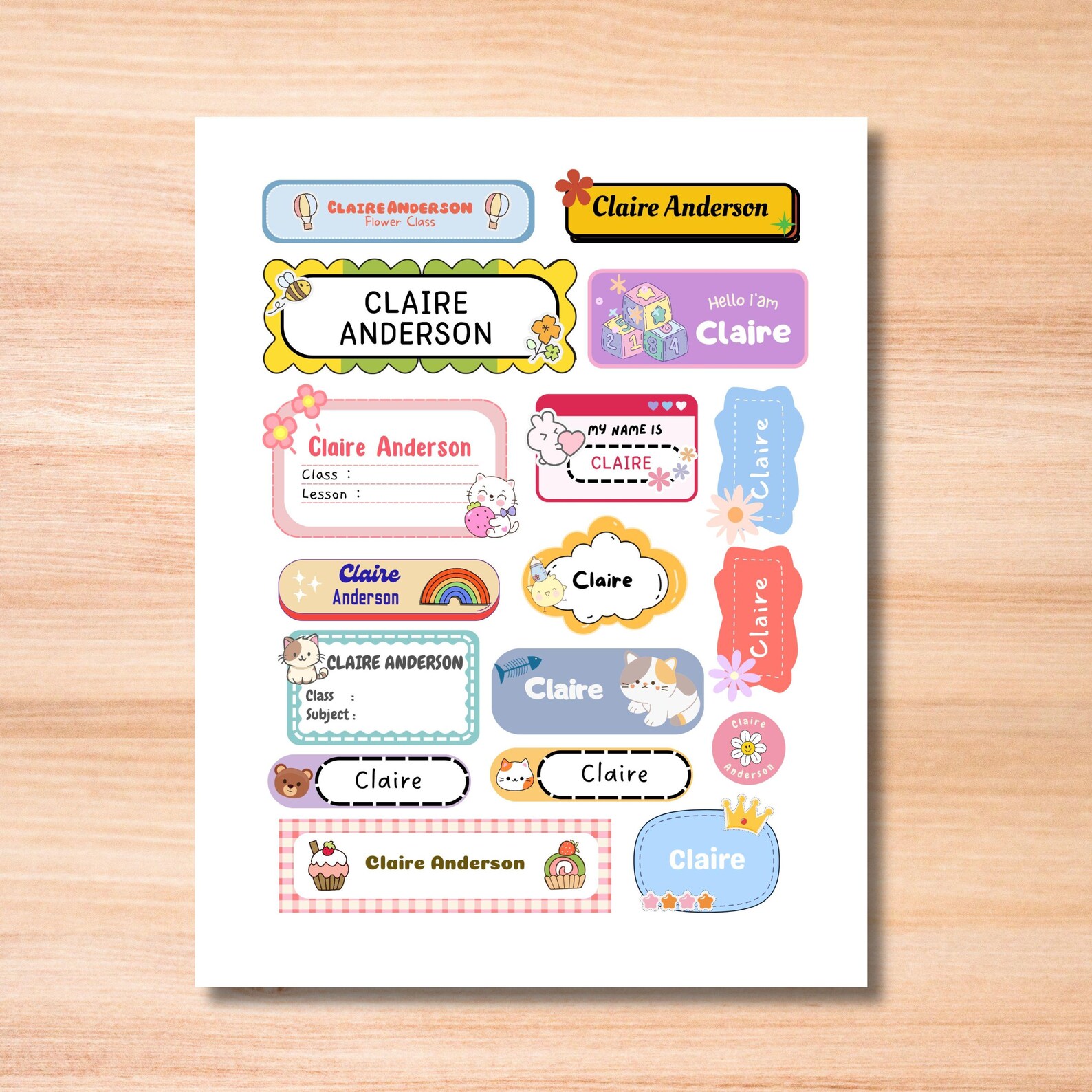 Editable School Supply Labels Name Tags for School Supplies School ...