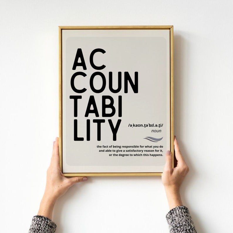 Set of 3 Core Value Definition Accountability Poster Dictionary Quote ...