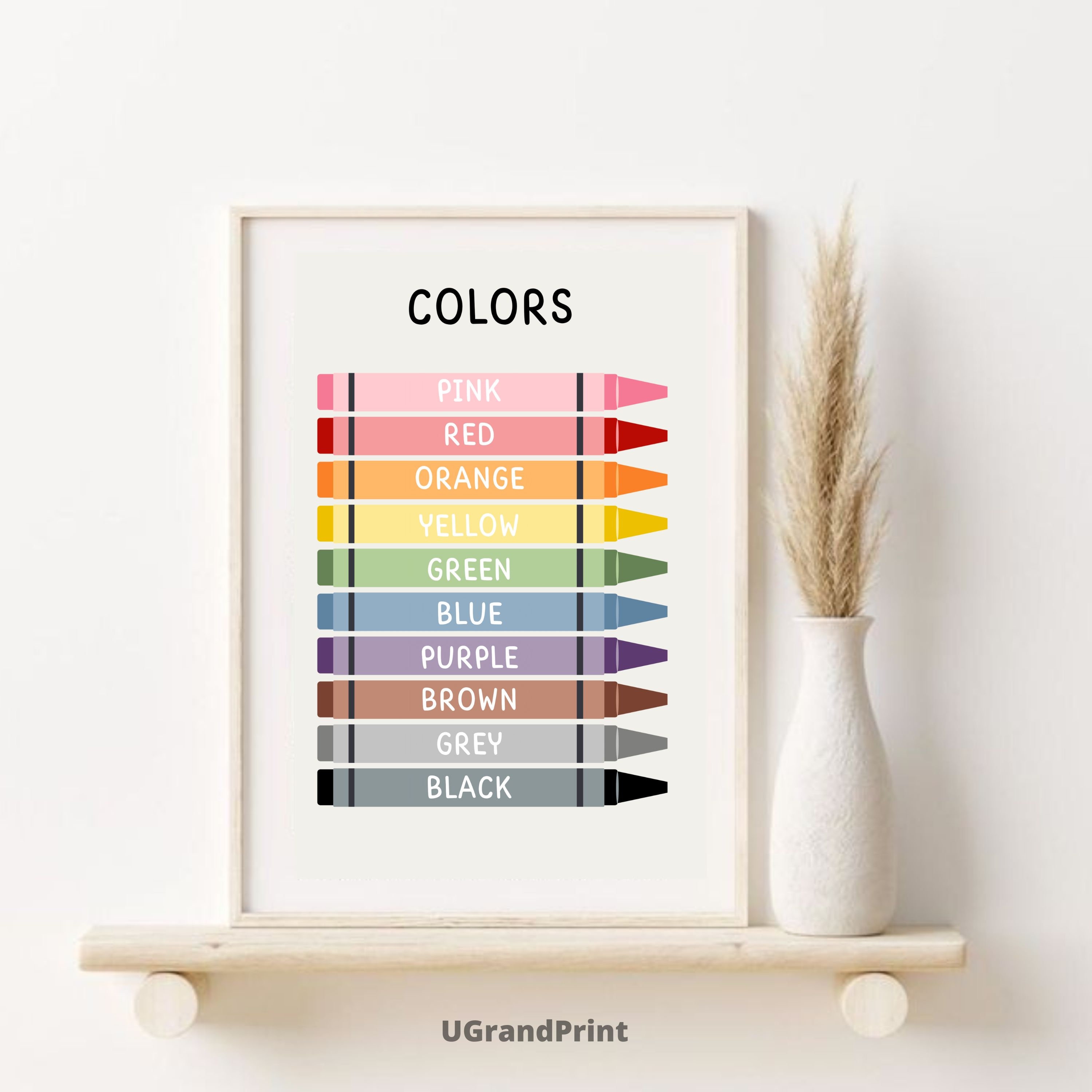 Colors Poster Classroom Decor Educational Poster Colours Educational ...