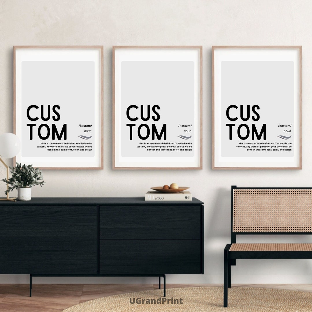 Custom Definition Printable Set 3 Personalized Word Definition Prints ...