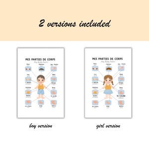12 Bilingual French Educational Poster for Kids French English ...
