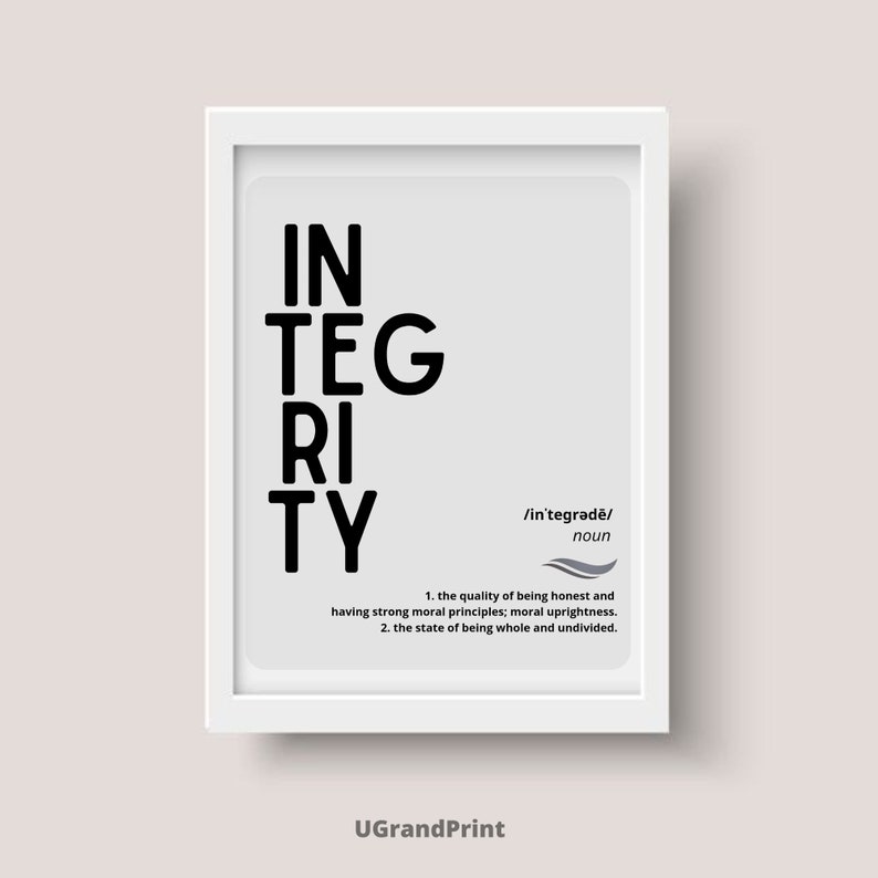 Set of 3 Core Value Definition Accountability Poster Dictionary Quote ...