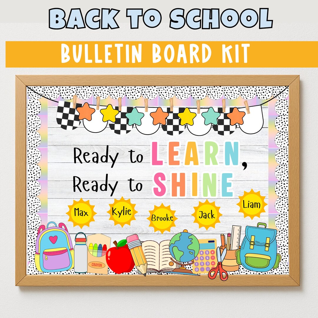 Back to School Bulletin Board Kit: Editable Student Name Tags Classroom ...