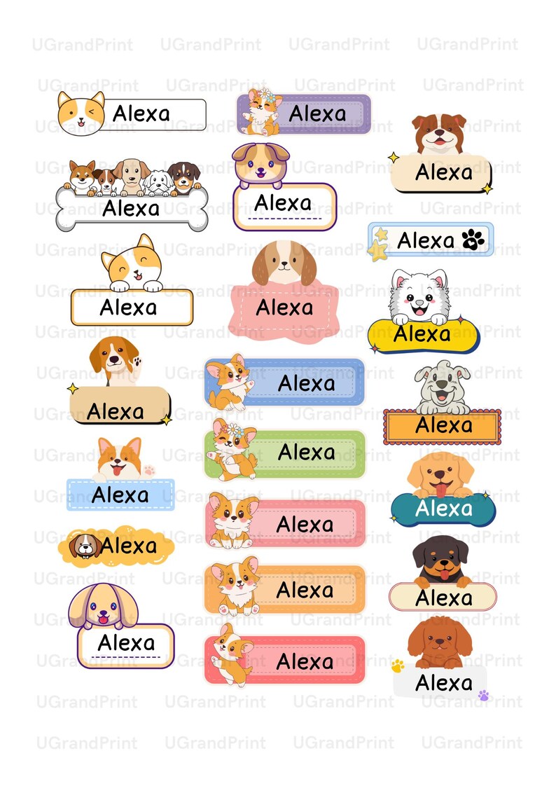 Editable School Supply Labels: Personalized Name Tags (canva Template ...