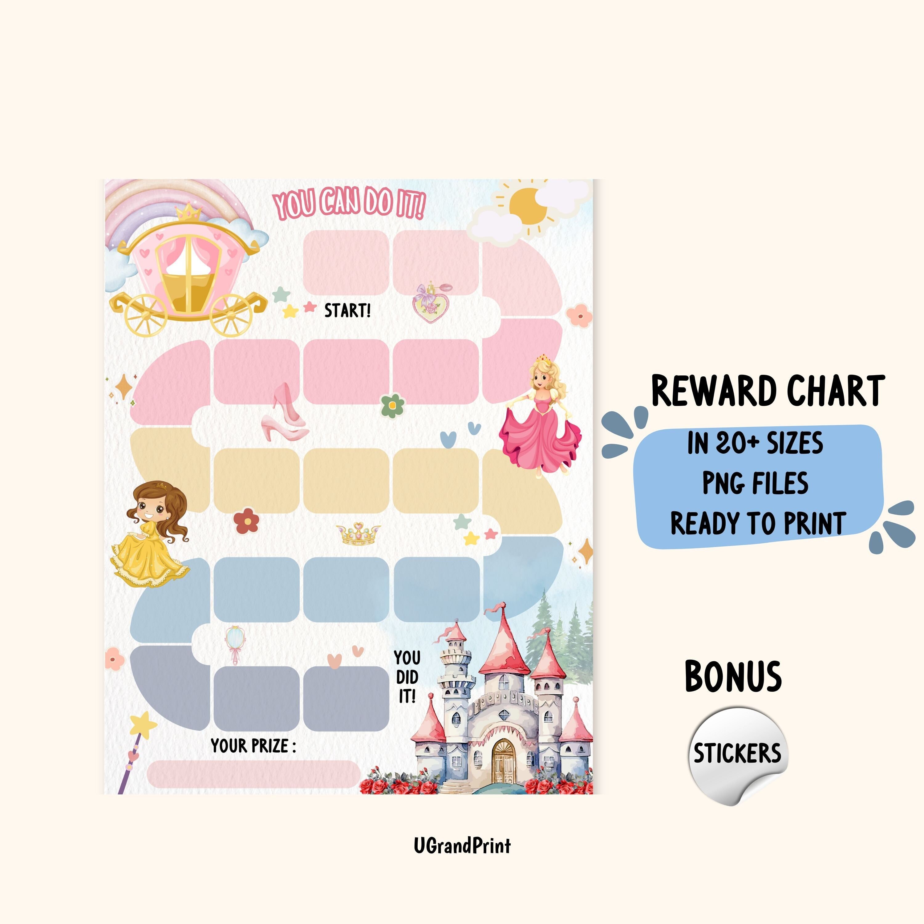 Girls Princess Reward Chart Printable Castle Behavior and Chore ...