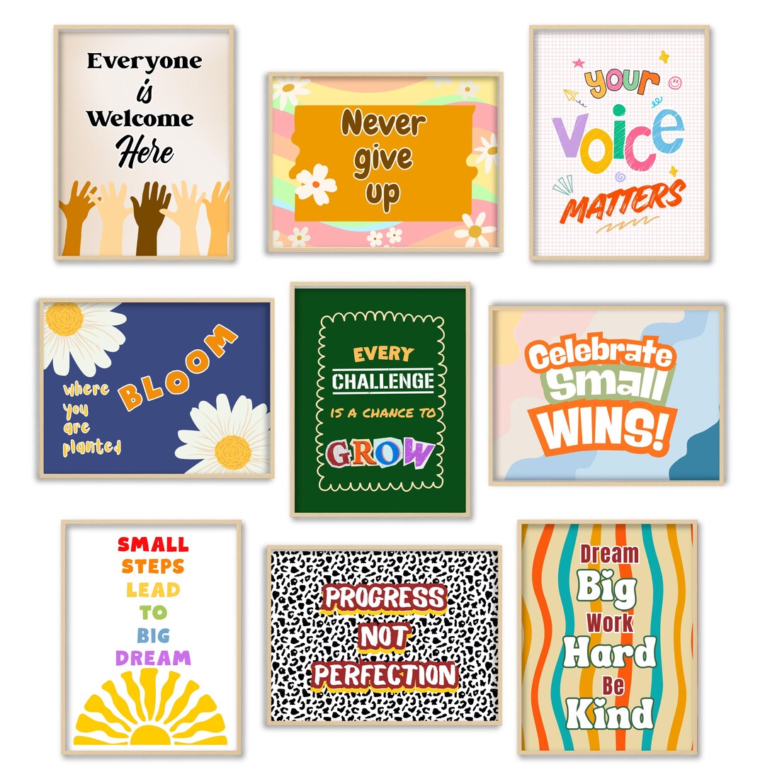 Growth Mindset Classroom Posters | Positive Quotes Wall Art for ...