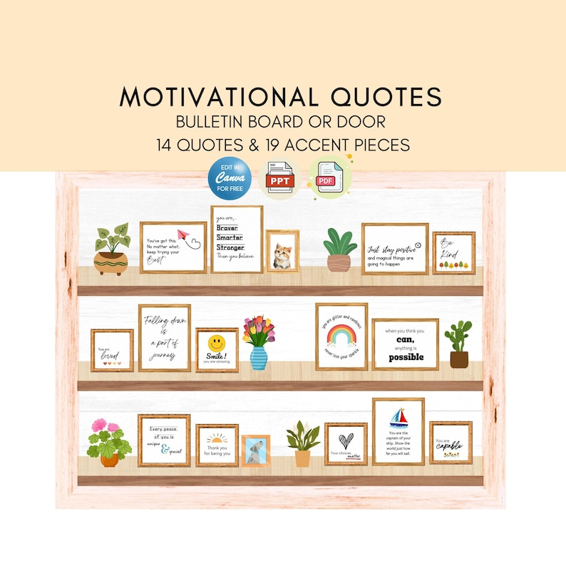 Motivational Quotes Bulletin Board Kit or Classroom Door for Student ...