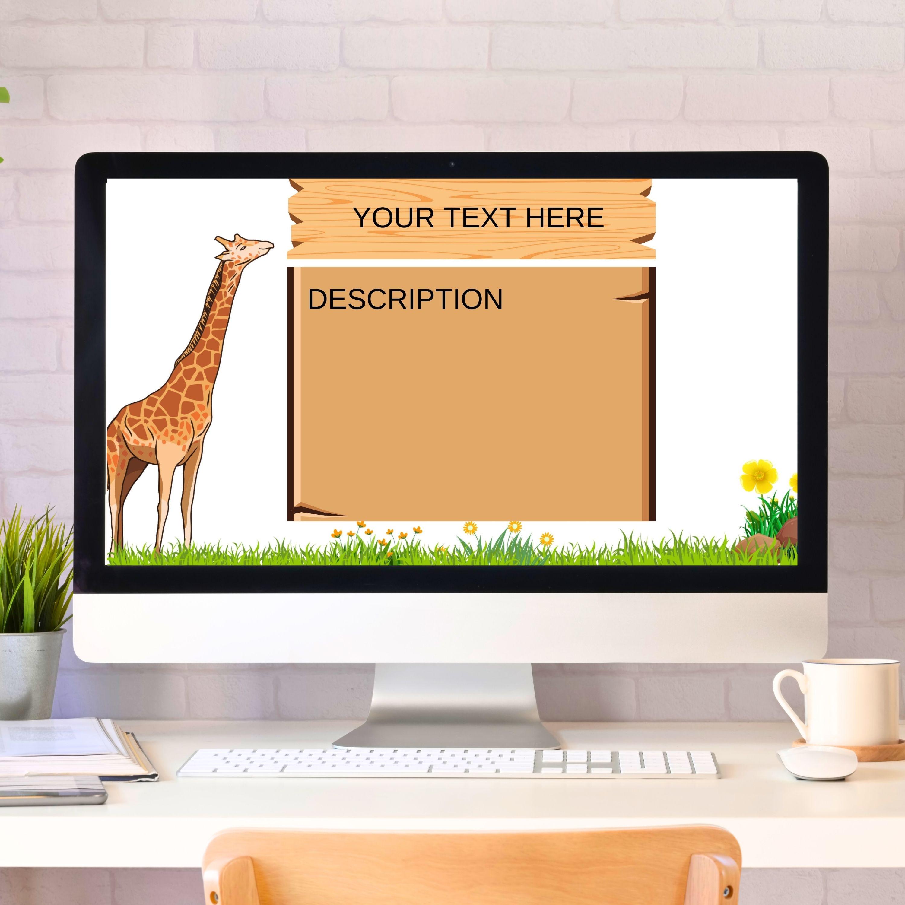 Animals Powerpoint Template for Kids Animal Theme Presentation Notebook ...
