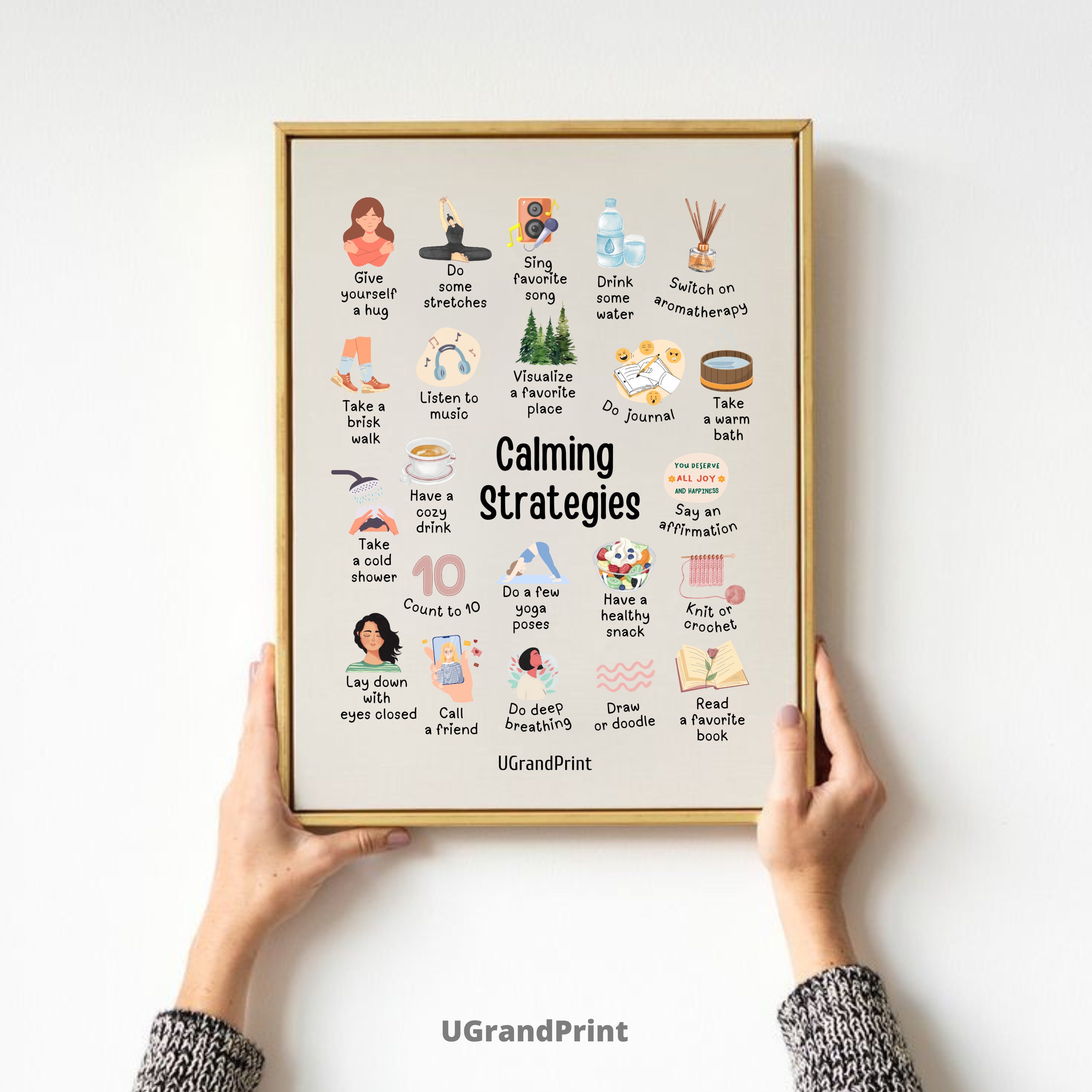 Calming Strategies Poster Emotional Regulation Calming Corner - Etsy