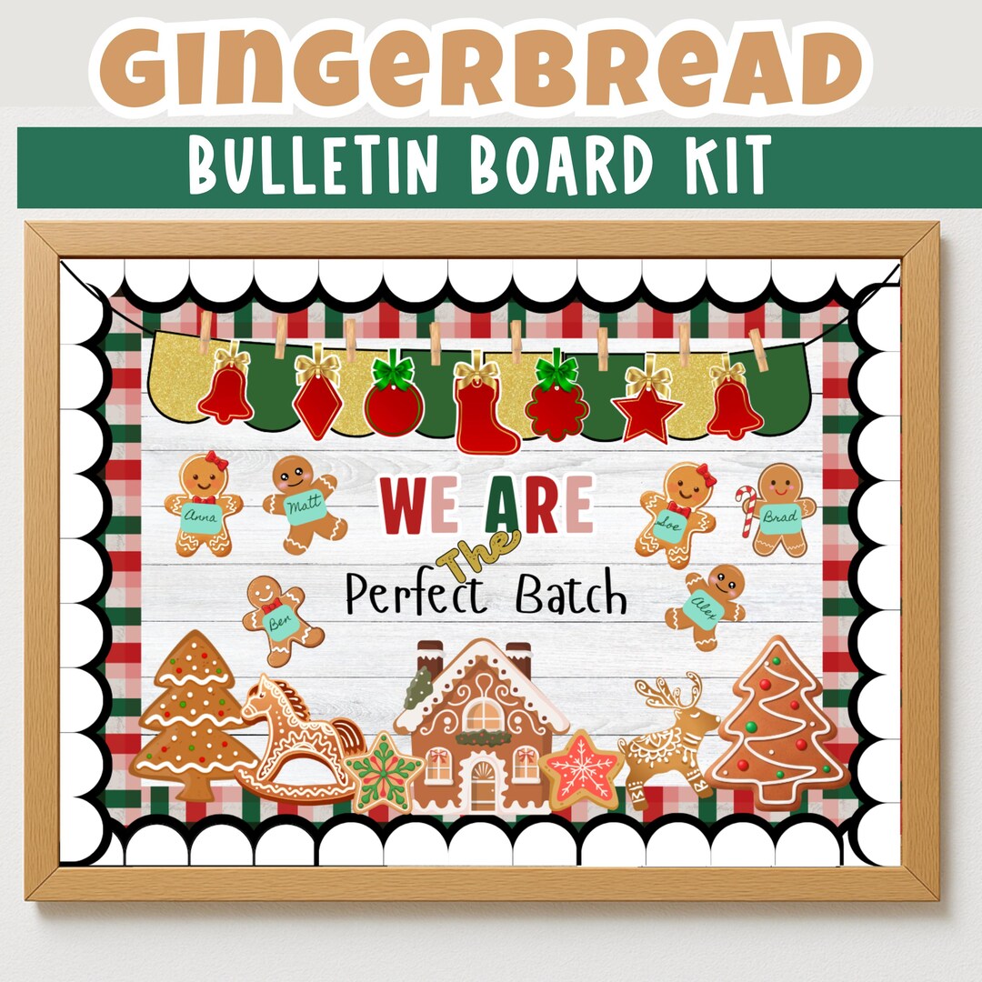 Gingerbread Bulletin Board Kit: Classroom Winter Decor (digital ...