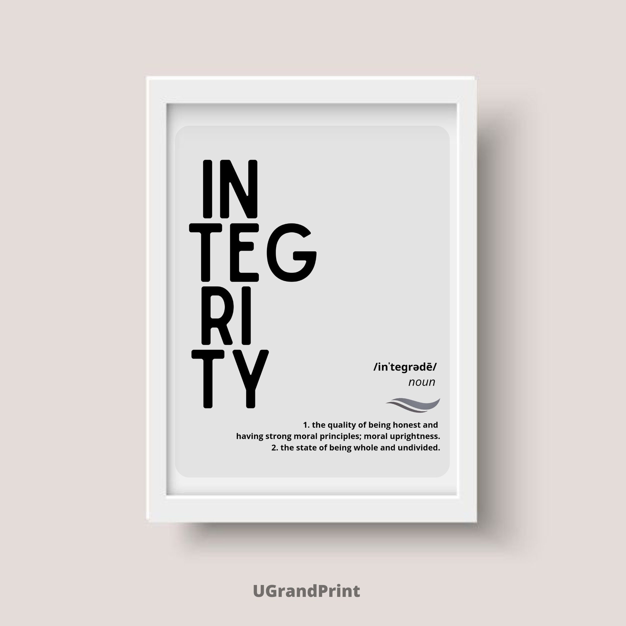 Set of 5 Core Value Definition Teamwork Poster Dictionary Quote ...