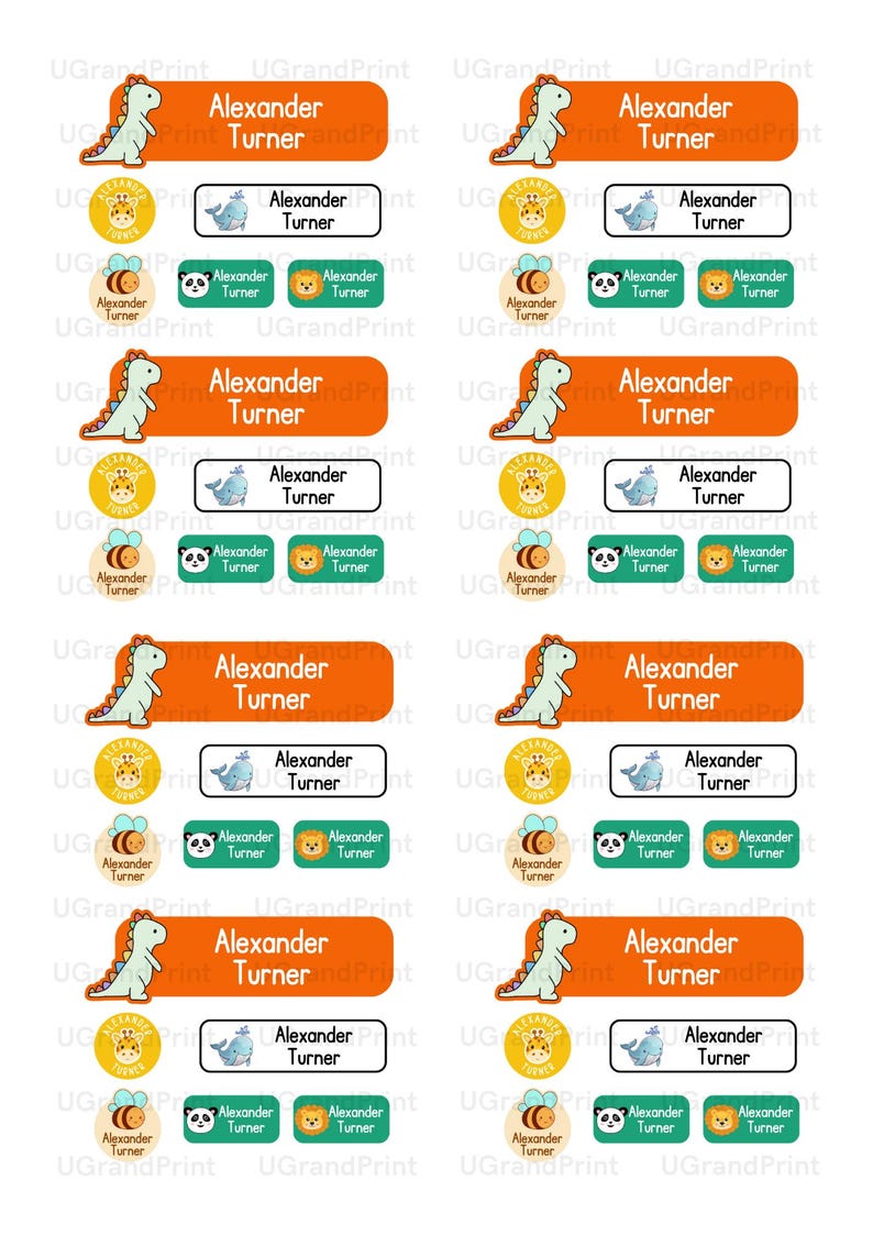 Editable School Supply Labels: Personalized Name Tags (canva Template ...