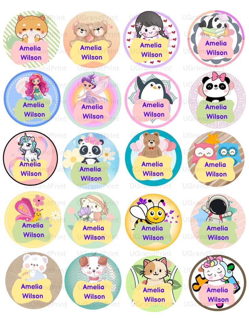 Editable School Supply Labels, Personalized Name Tags (canva Template ...