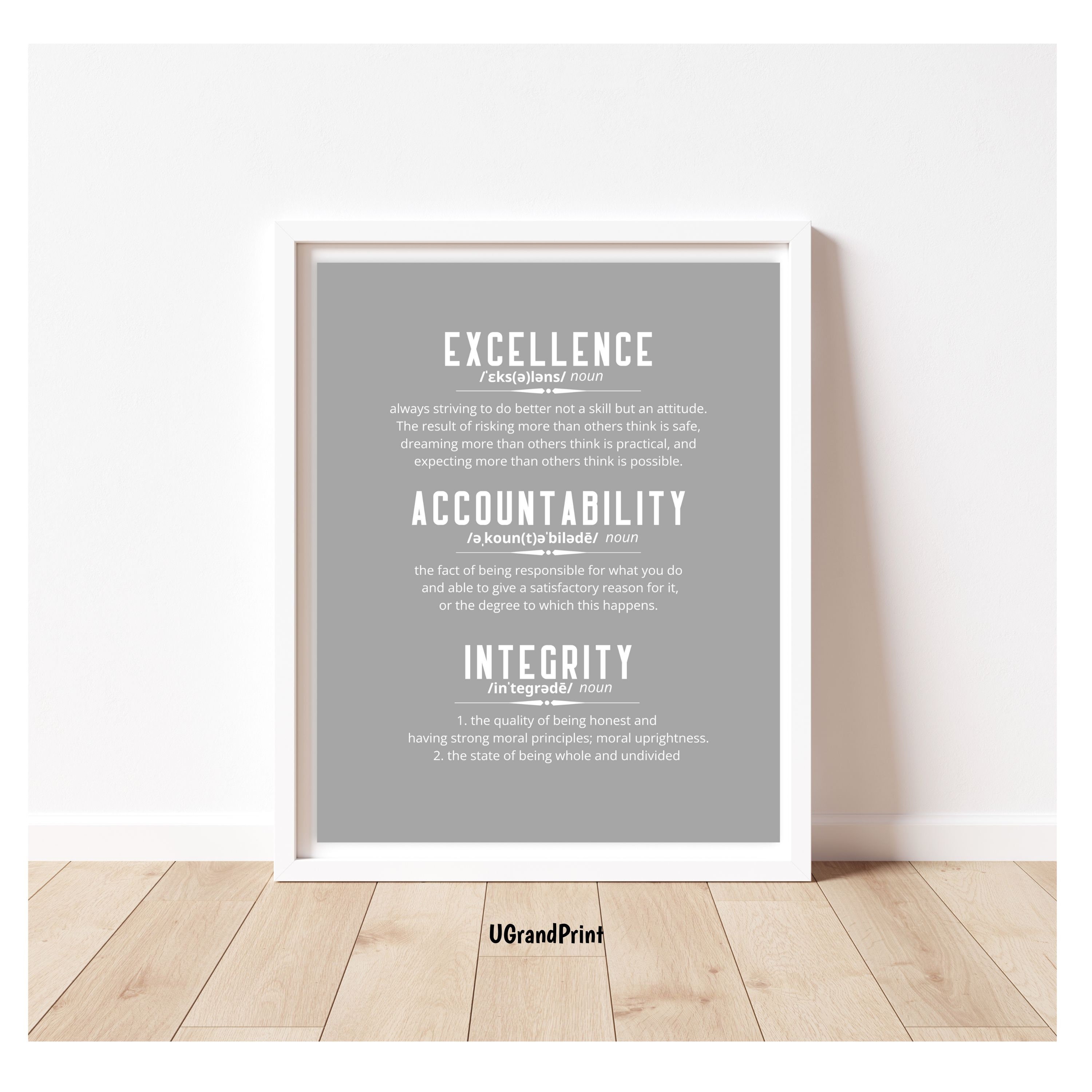 Set of 3 Custom Definition Print Personalized Printable Definition ...