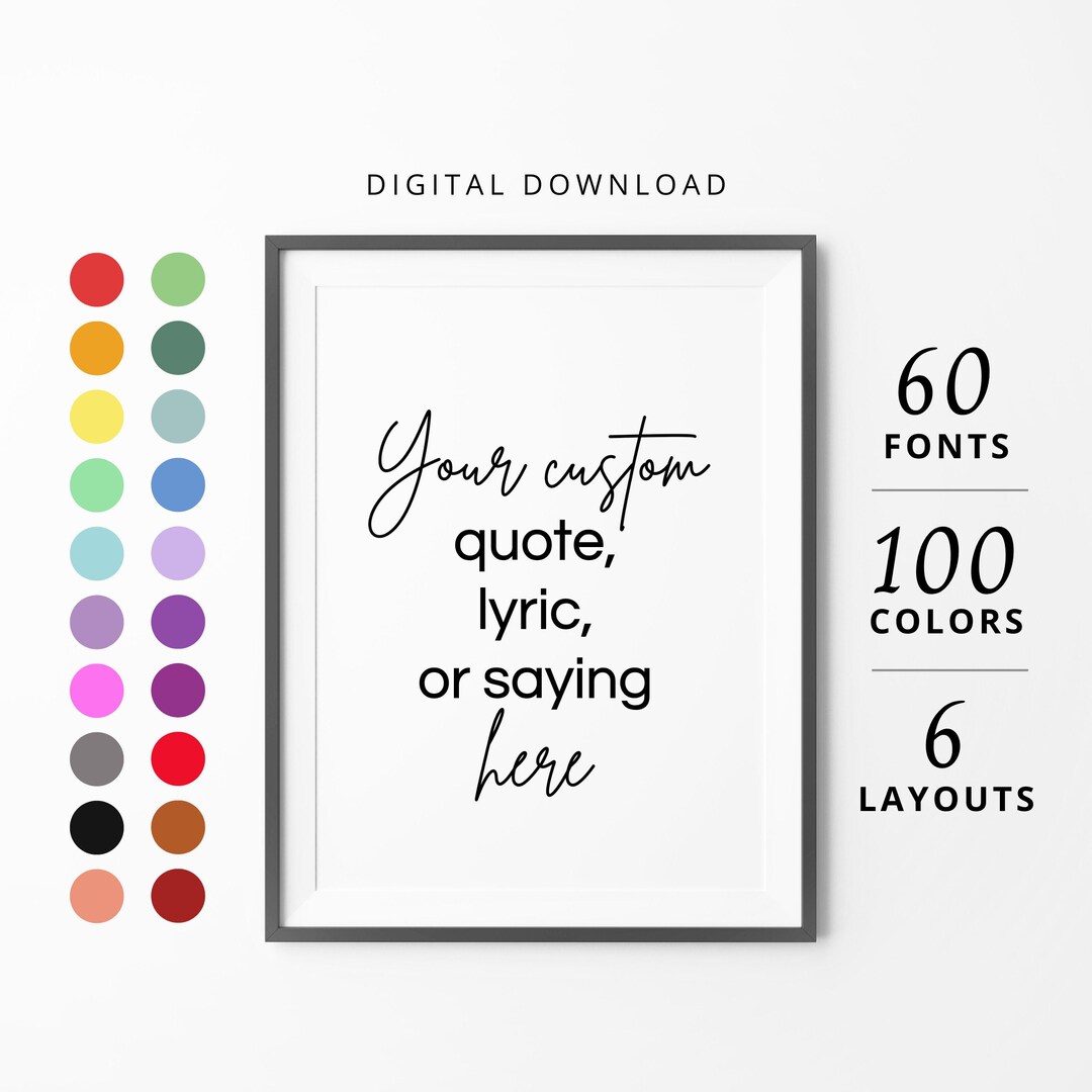 Custom Quote Print: Personalized Text Poster (digital Download) - Etsy